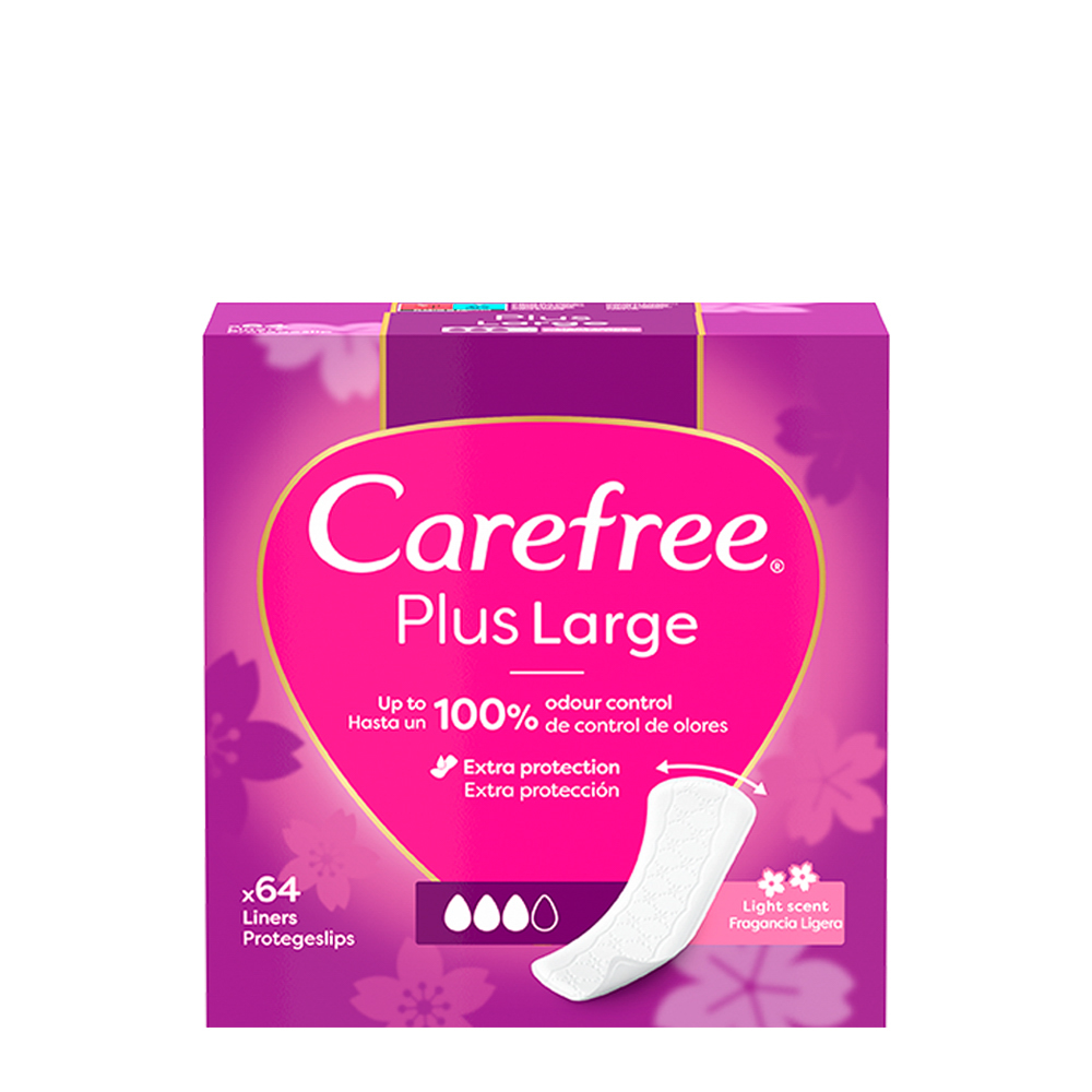 Carefree Plus Large Daily Pads 64 units