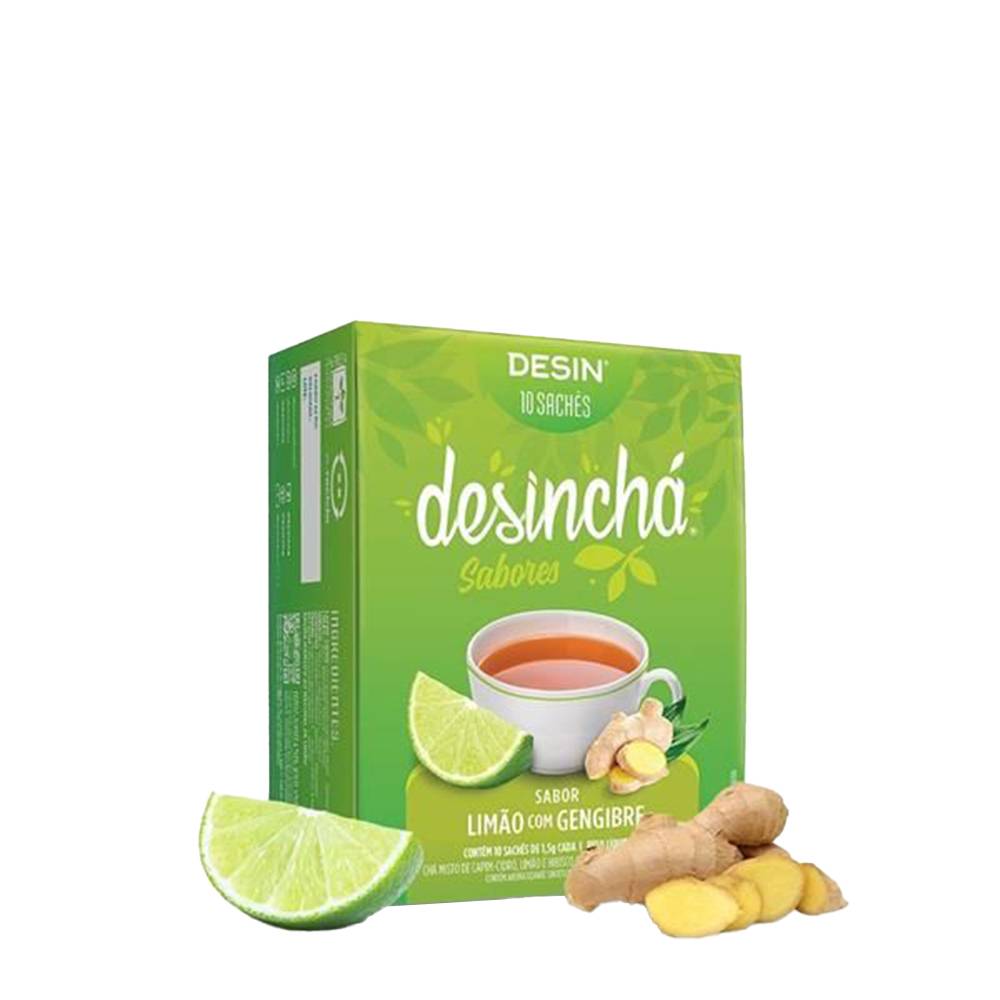 Desinchá Infusão com Sabor a Limão e Gengibre 10 saquetas