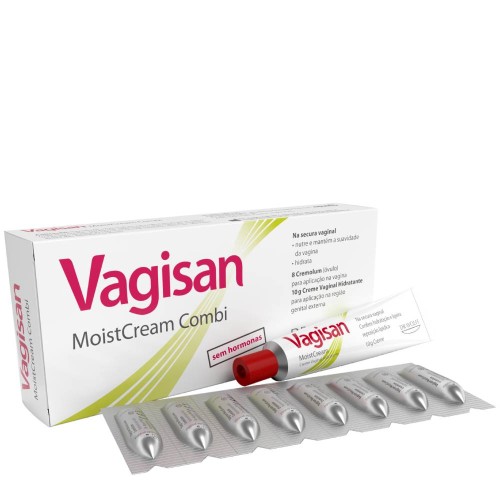 Vagisan Creme Vaginal Hidratante Combi 8 óvulos + 10g